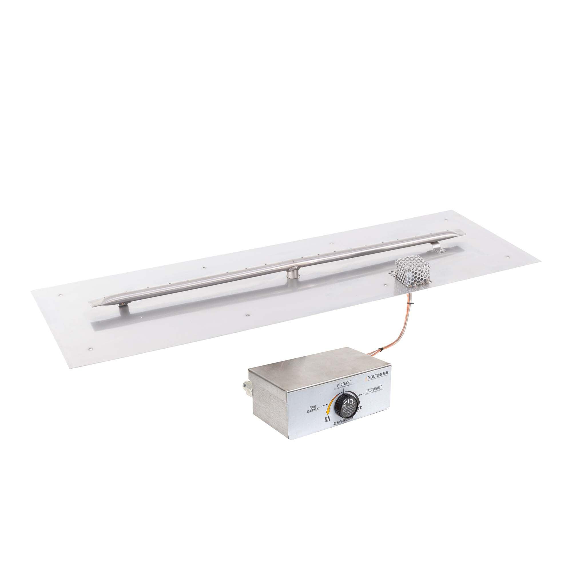 Rectangular Flat Pan and Linear Stainless Steel Burner – FirePits.Store